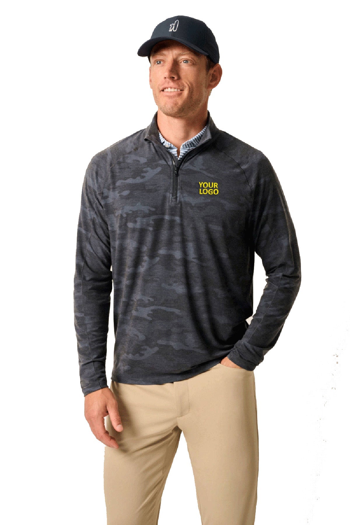 Branded Johnnie O Patton Performance Camo 1/4 Zip Custom Pullovers ...
