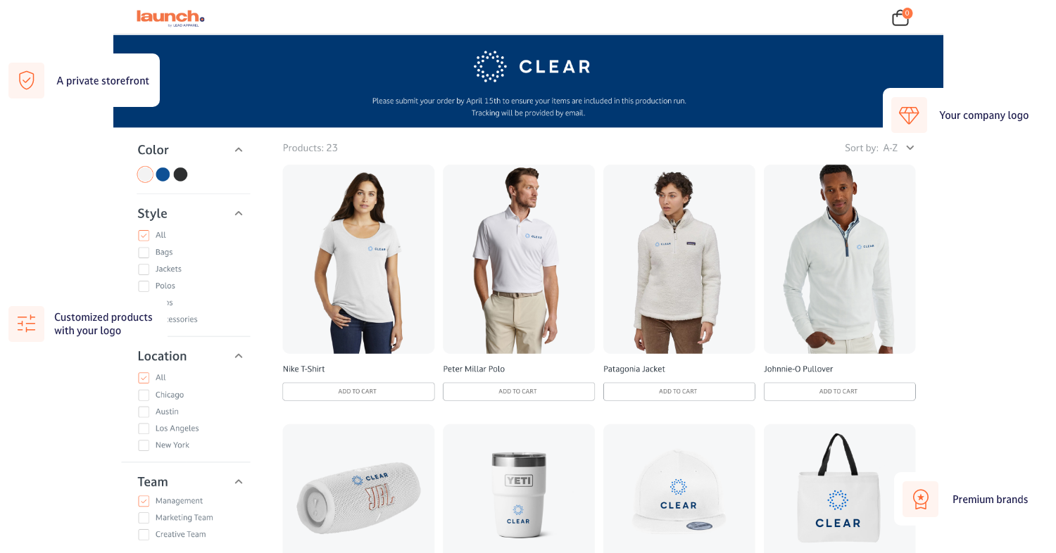 LAUNCH Employee Store | Employee Swag Store | Lead Apparel – LEAD APPAREL