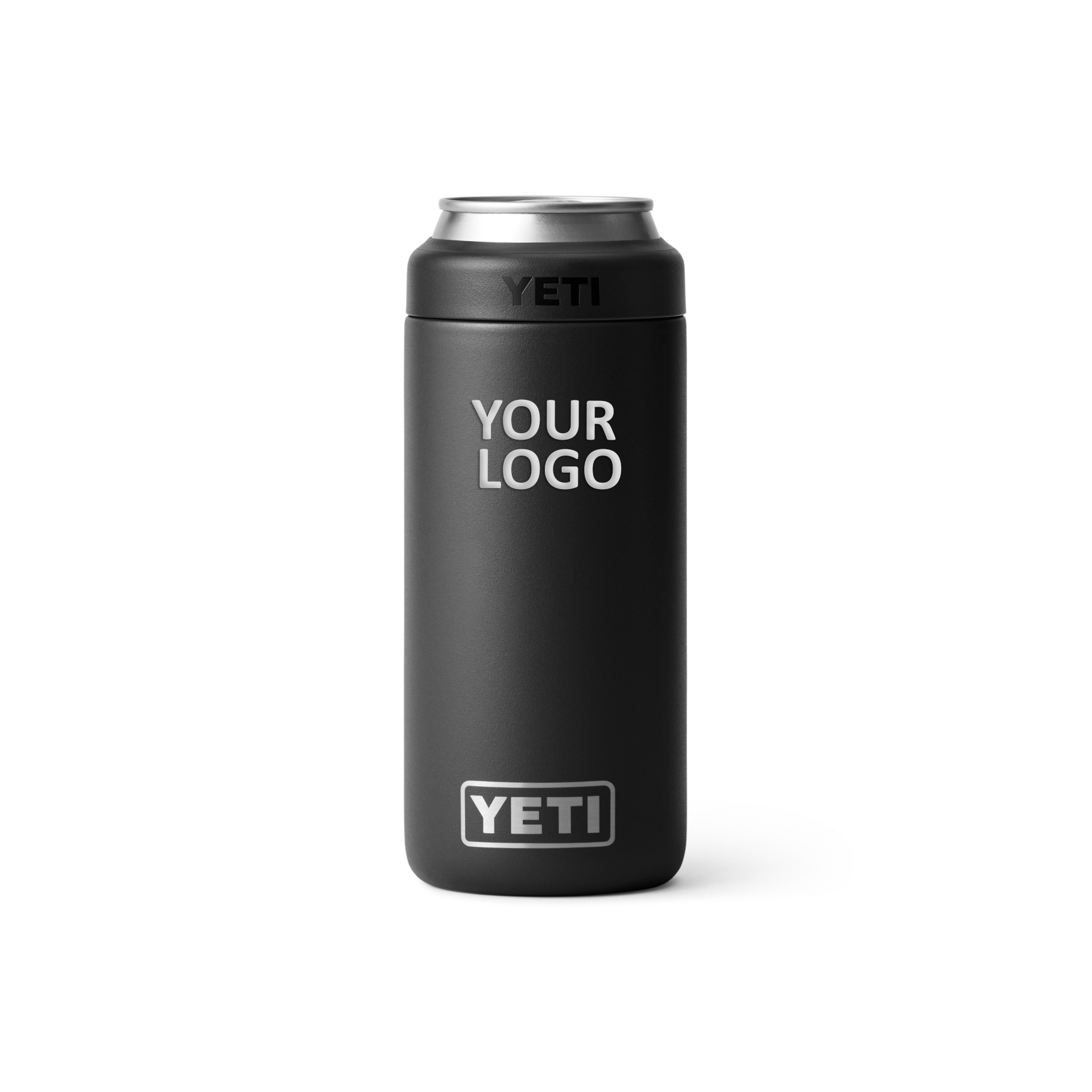 Custom Yeti Rambler 12 Oz Colster Slim Can Insulator, Black